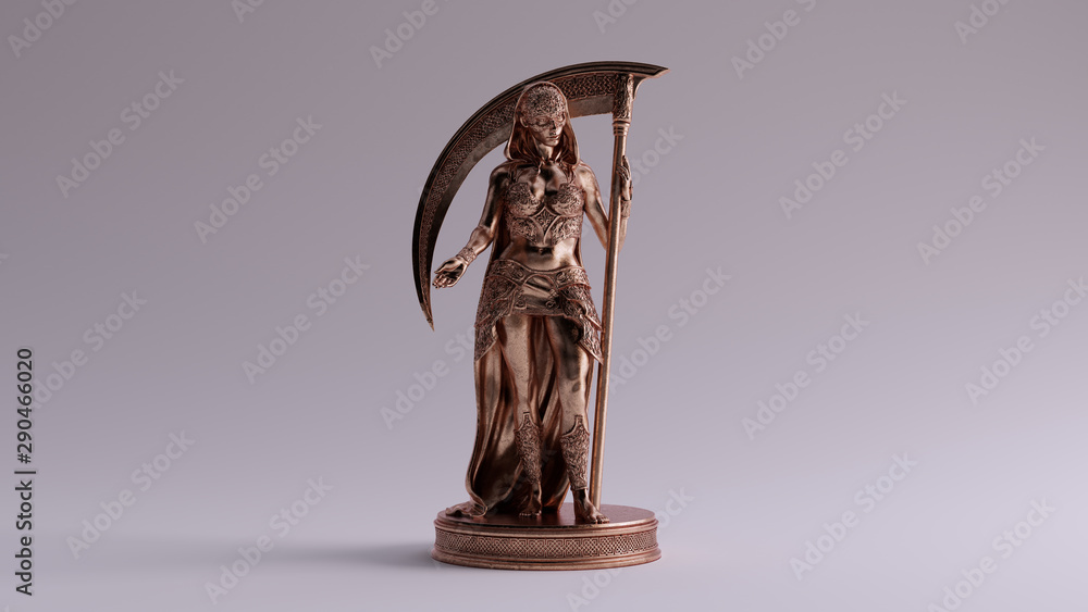Bronze Mexican Santa Muerte Our Lady of Holy Death 3d illustration 3d ...