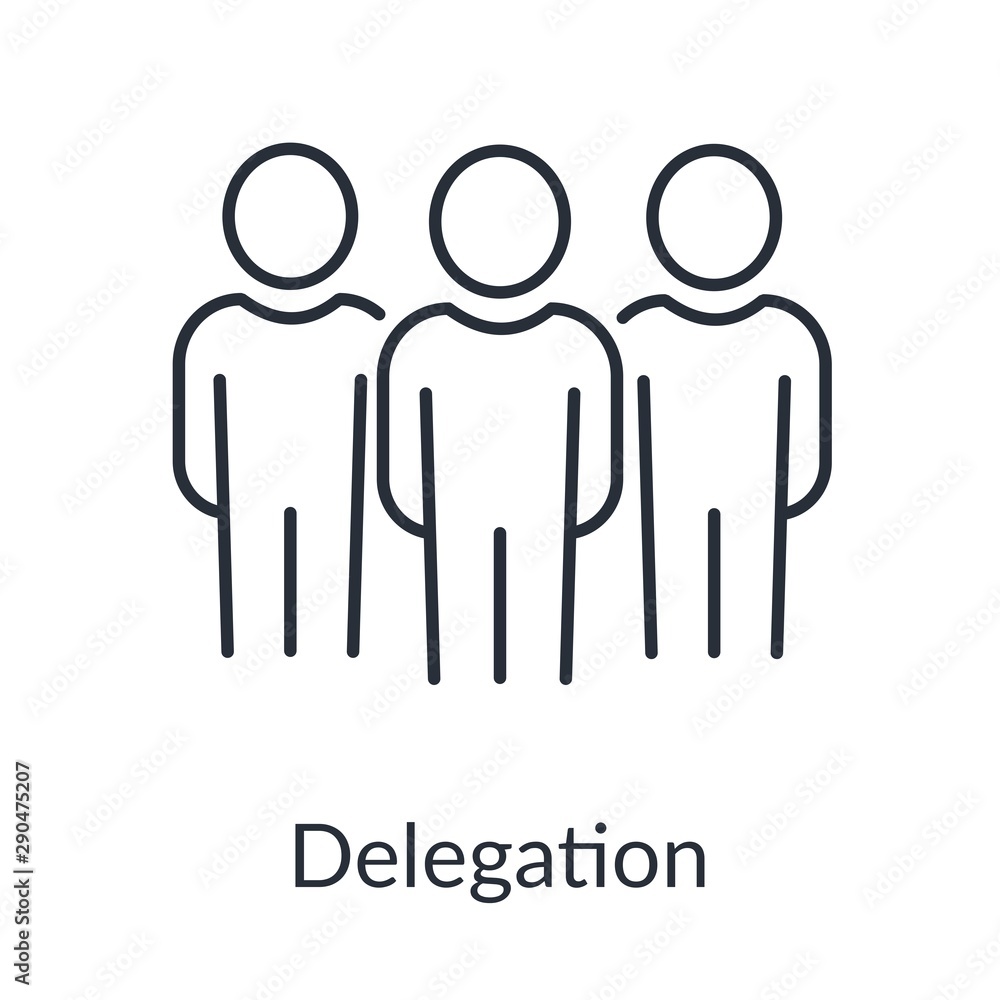 Delegation. Vector linear icon isolated on white background. Stock ...