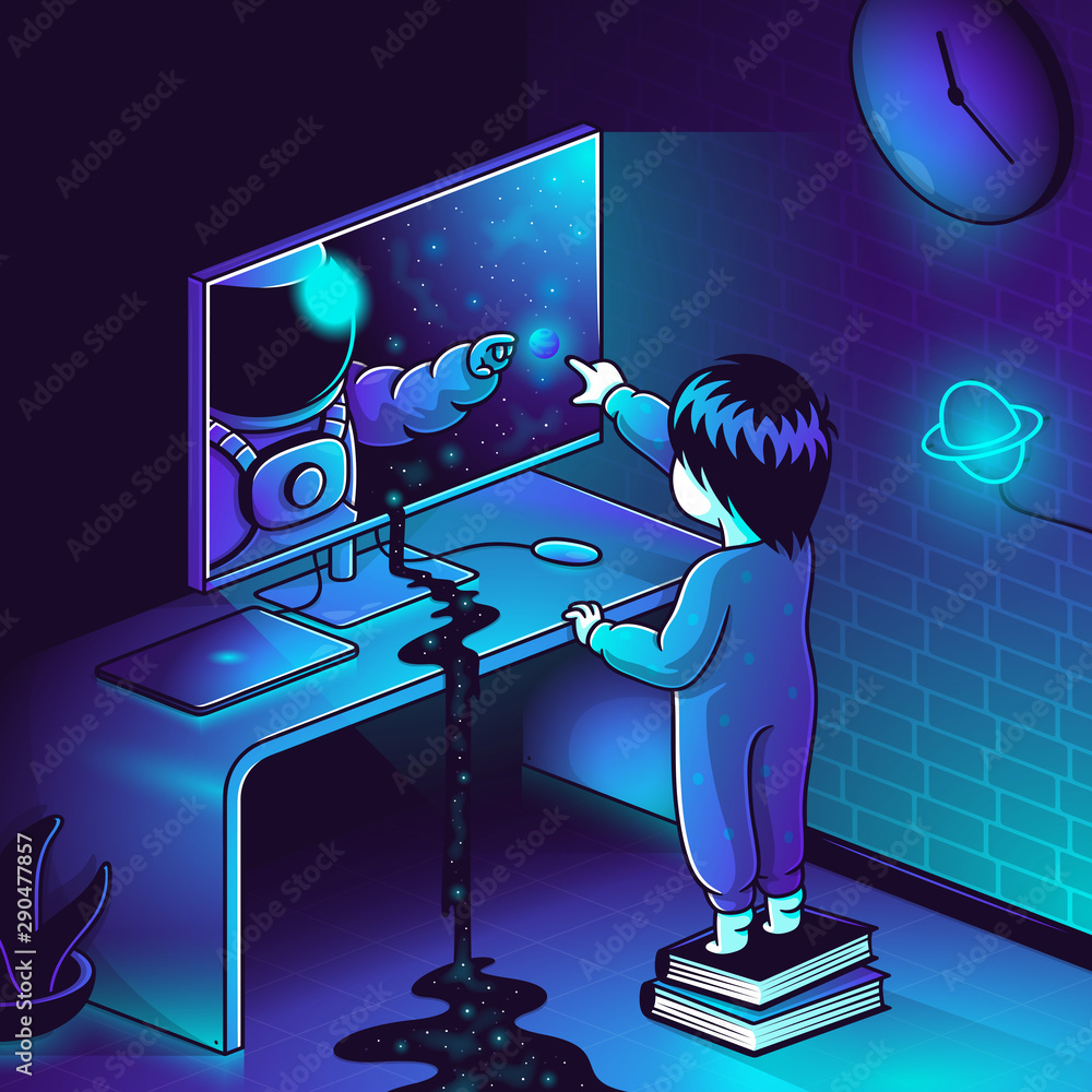 Through the screen Stock Illustration | Adobe Stock