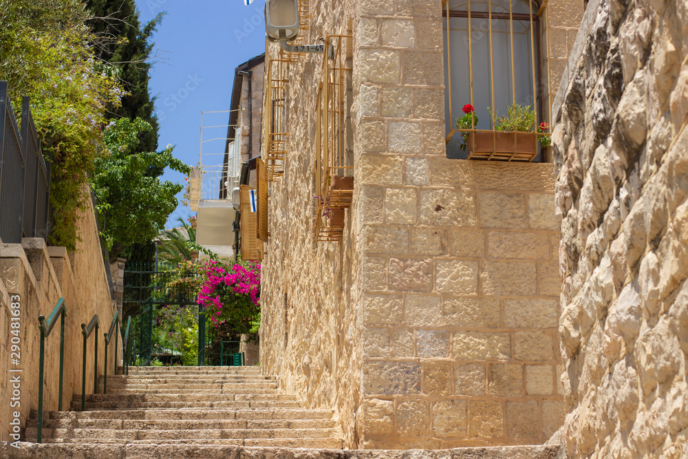 Jerusalem Israeli old medieval city street famous UNESCO heritage ...