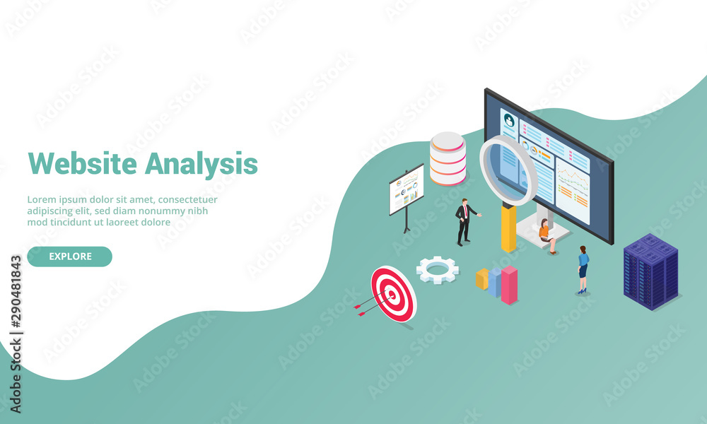 website analysis data with graph and chart for website template or ...