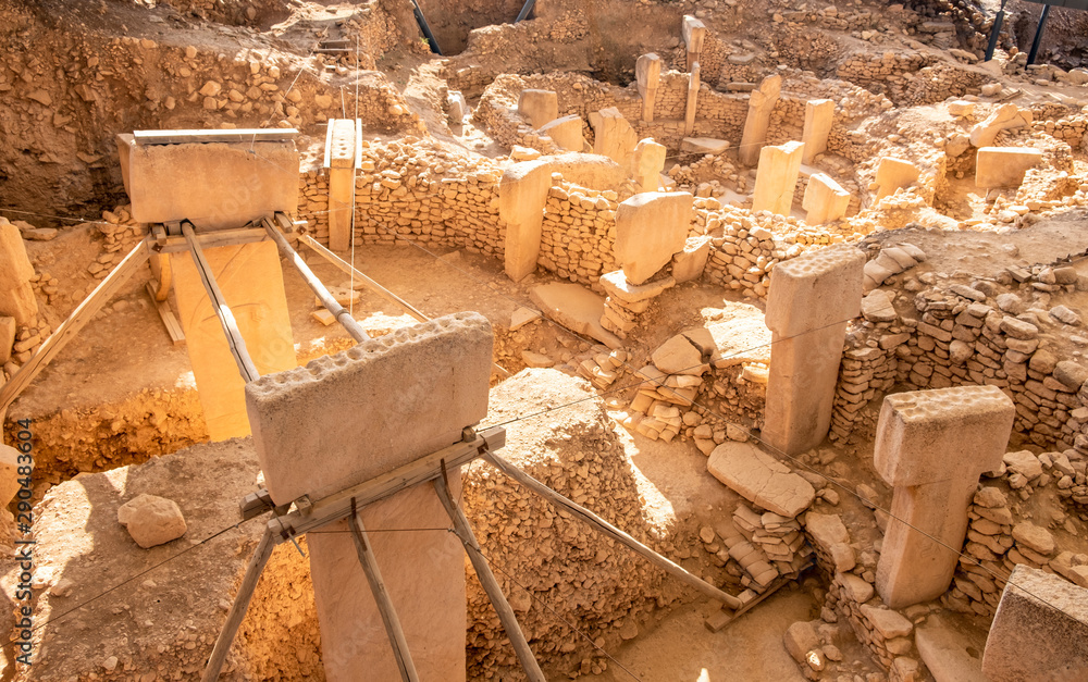 The beginning of time. Ancient site of Gobekli Tepe in Turkey. Gobekli ...