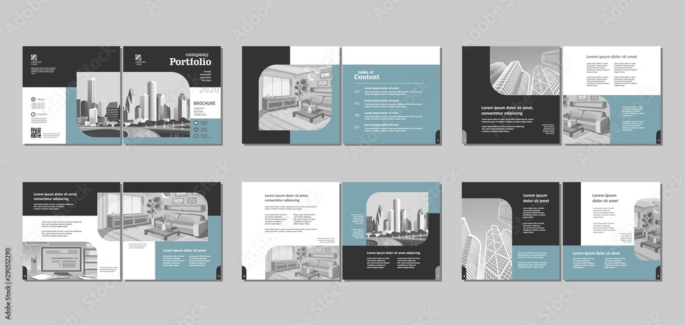 Brochure creative design. Multipurpose template with cover, back and ...