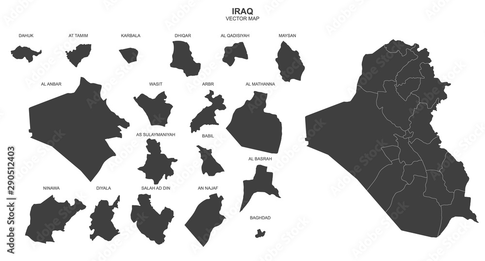 political map of Iraq on white background Stock Vector | Adobe Stock