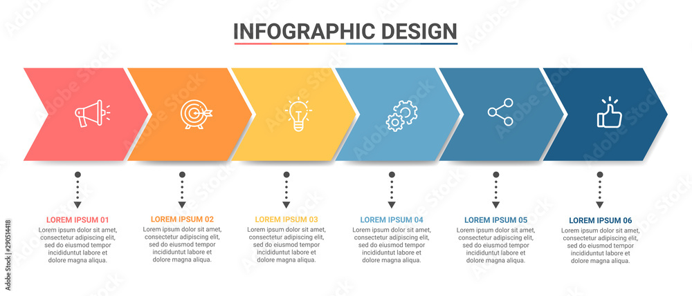 Business data visualization.Steps Process chart. Abstract elements of ...