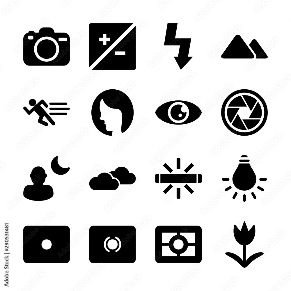 photography solid icons Stock Vector | Adobe Stock