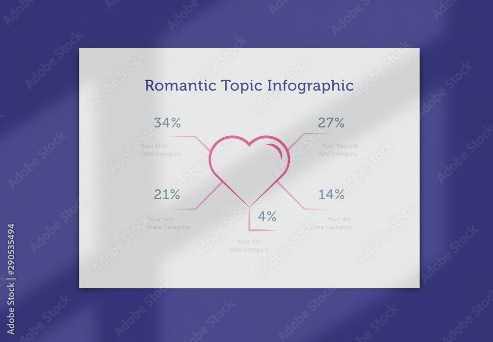 Infographic Flyer Layout with Heart Stock Template | Adobe Stock