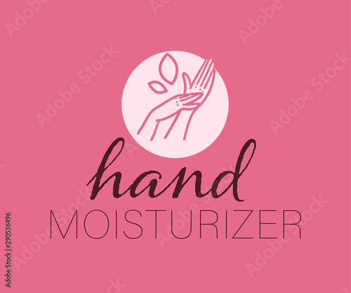 Vector hand skin care logo design concept with human lady hands ...
