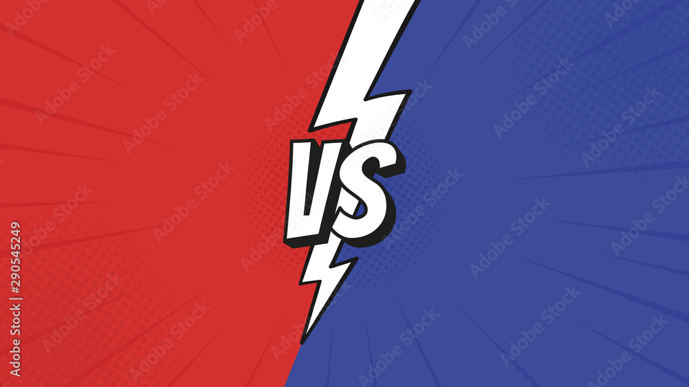 Versus VS sign with lightning bolt isolated on fight backgrounds in ...