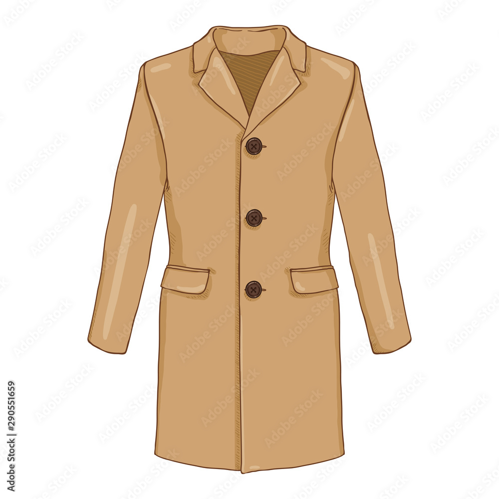 Vector Cartoon Brown Classic Velvet Coat. Stock Vector | Adobe Stock