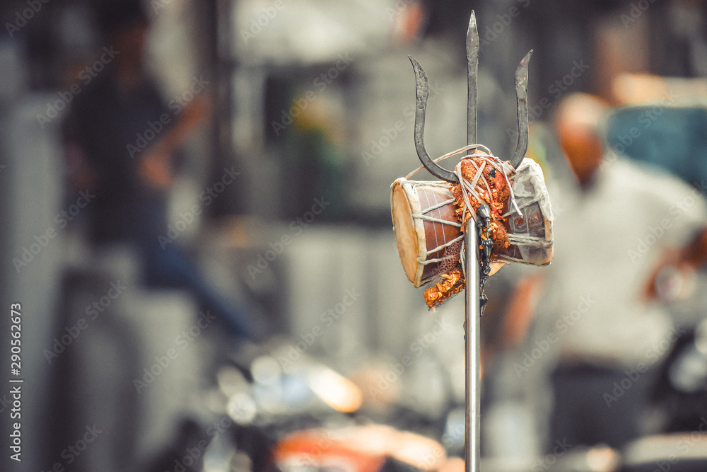 trishul and damroo symbol view of lord shiva on the occasion of ...
