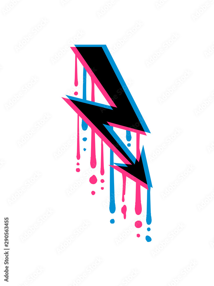 tropfen graffiti 3d elektrisch blitz strom energie starkstrom achtung ...