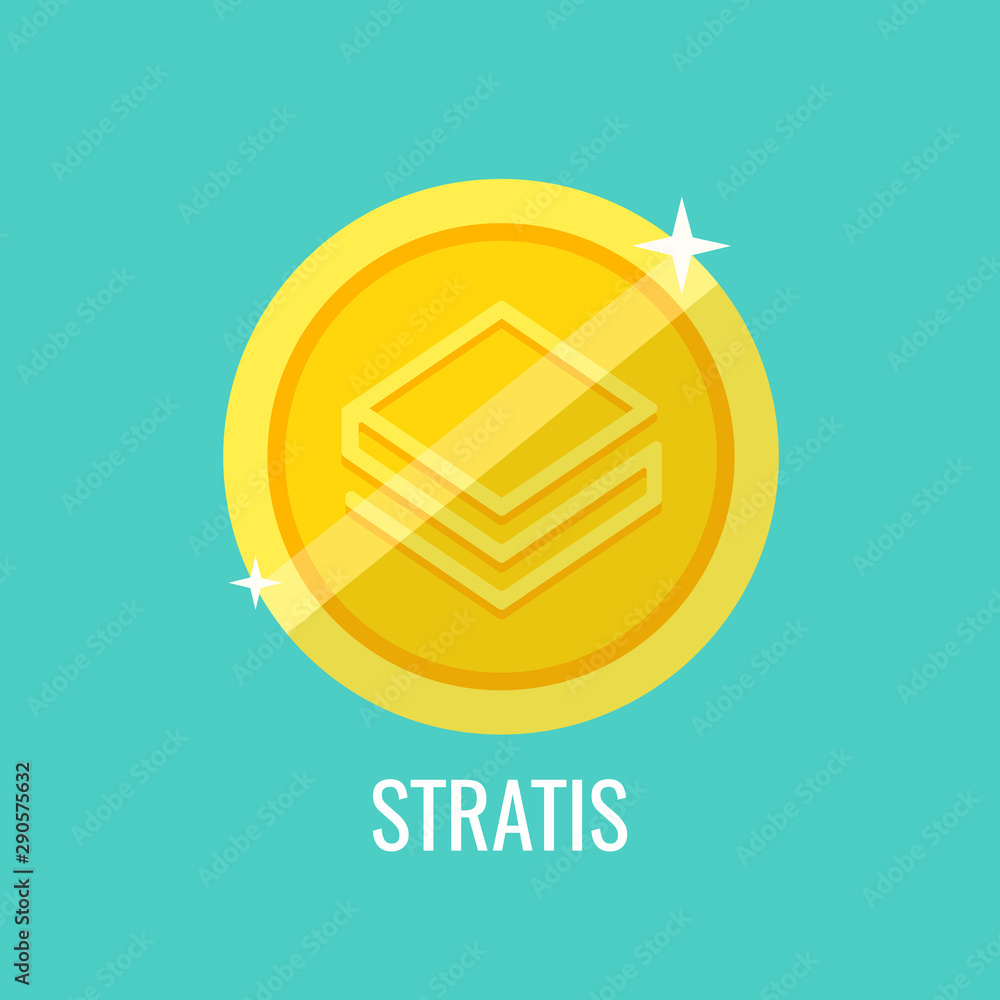 Stratis gold coin icon. Sign payment symbol. Crypto currency, virtual ...