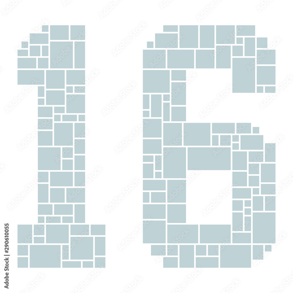 16th Birthday / Anniversary Numbers Vector Mood Board & Branding ...