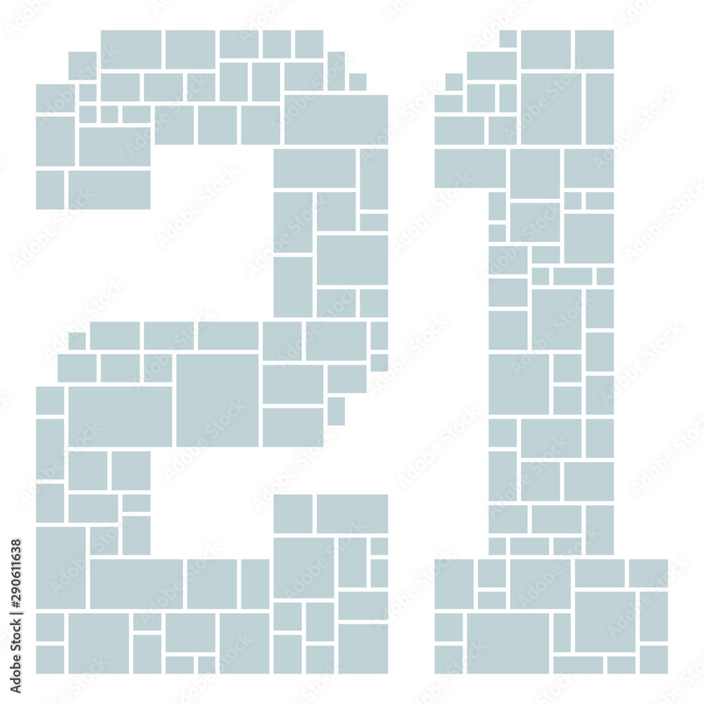 21st Birthday / Anniversary Numbers Vector Mood Board & Branding ...