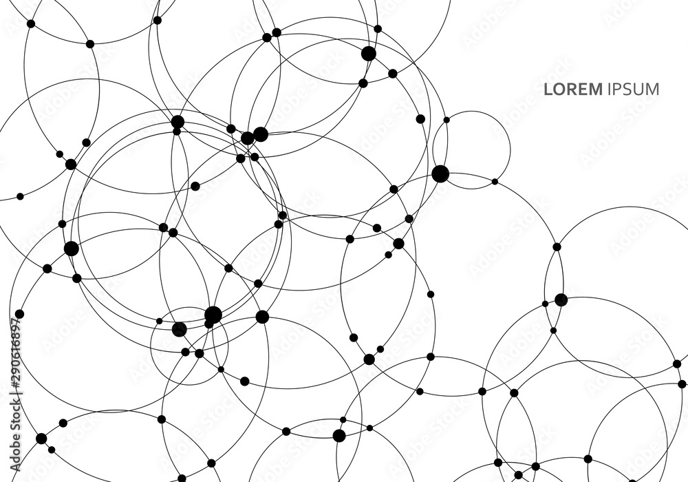 Connect circle and dots background. Vector cover design template Stock ...