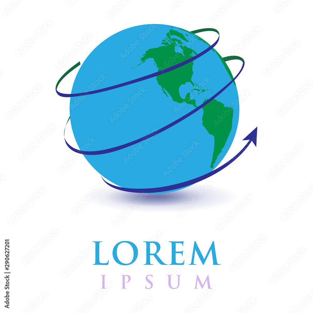 Earth Globe Logo - Isolated On White Background - Vector. Abstract ...