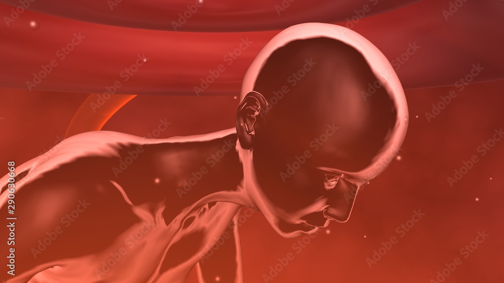 Human woman , genetically engineered clone suspended in life support ...