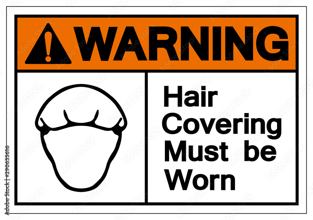Warning Hair Covering Must Be Worn Symbol Sign, Vector Illustration ...