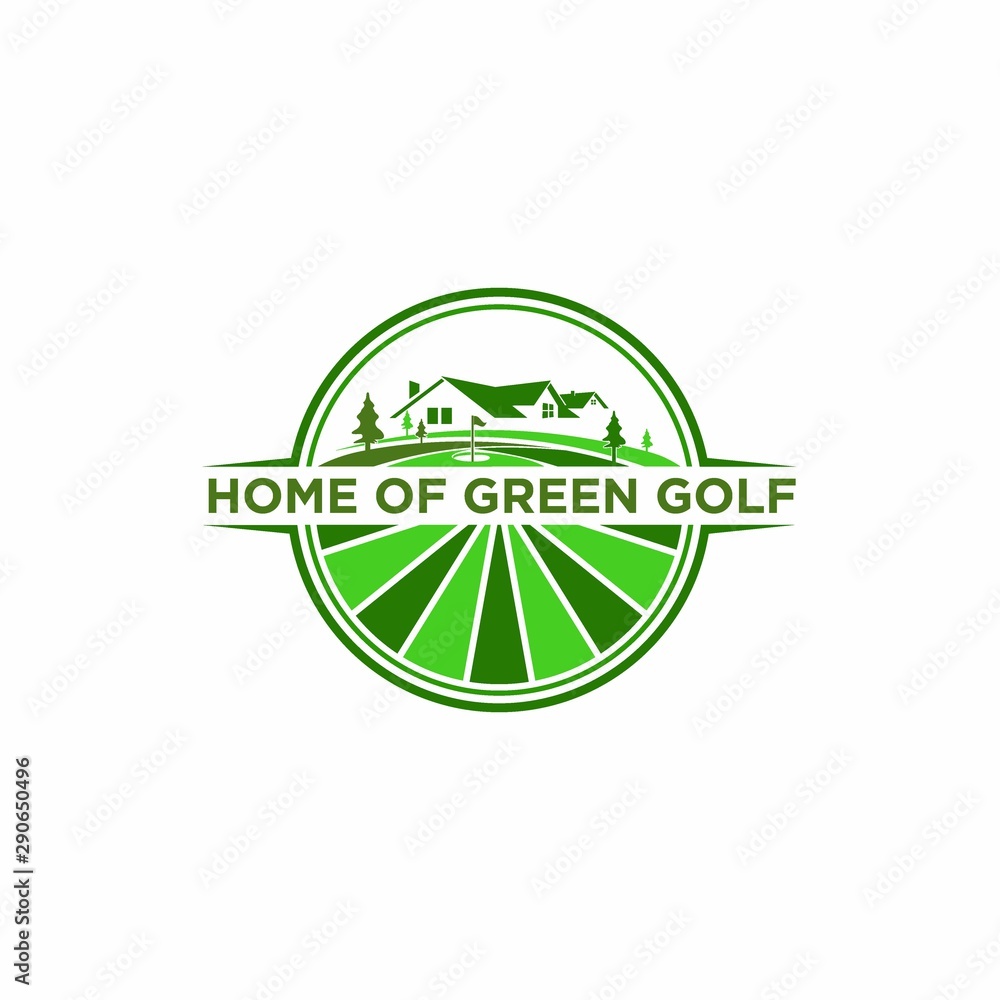 Circle emblem logo for Home of Golf Stock Vector | Adobe Stock