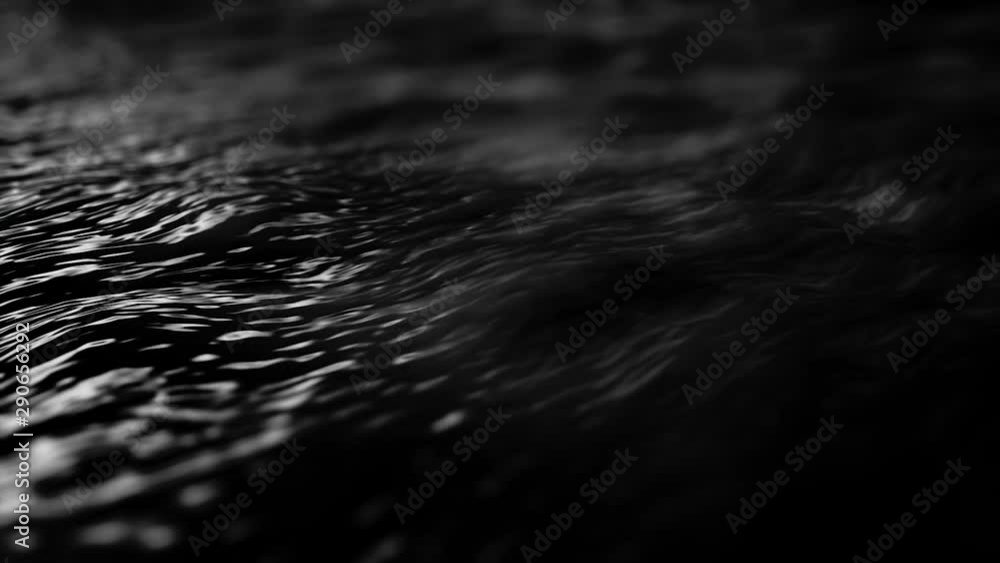 Abstract wavy surface of black color with ripples, seamless loop ...