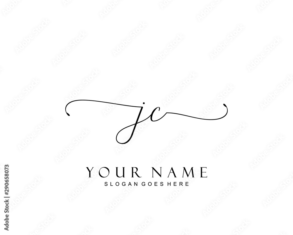 Initial JC beauty monogram and elegant logo design, handwriting logo of ...