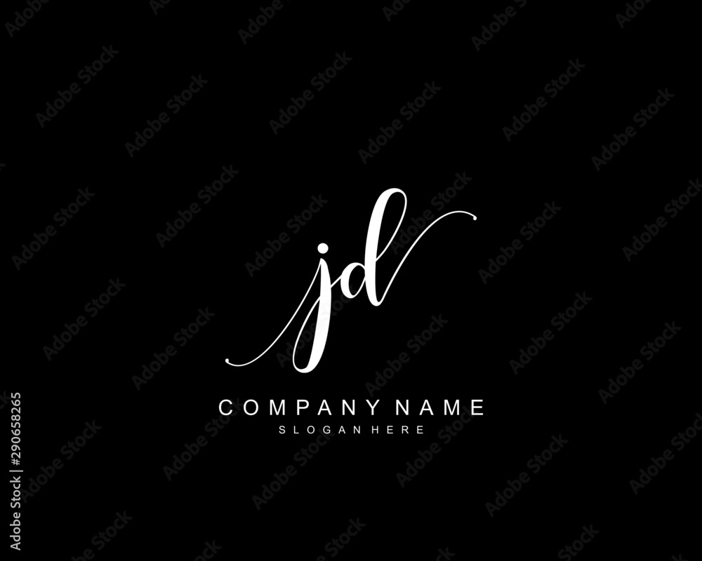 Initial JD beauty monogram and elegant logo design, handwriting logo of ...