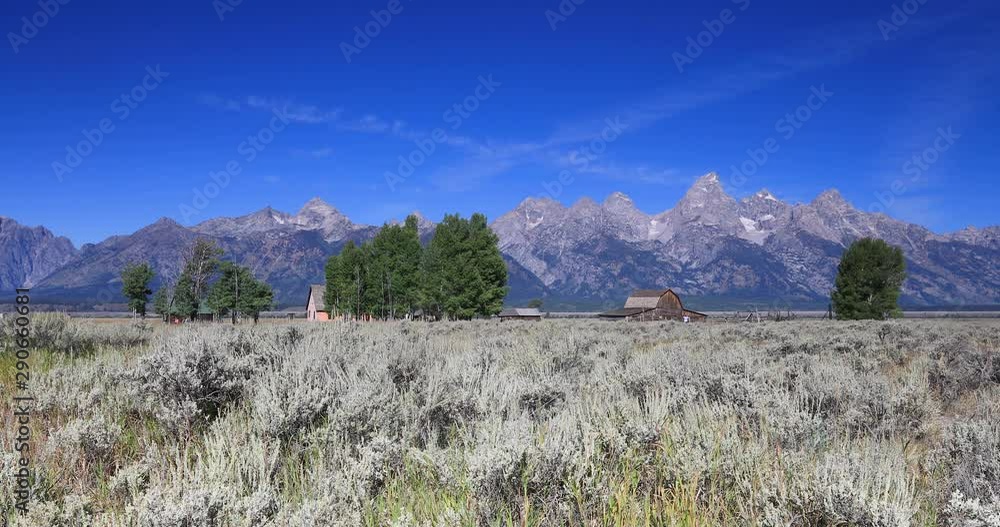 Mormon Row pioneer barn Grand Teton National Park aircraft. Pioneer ...