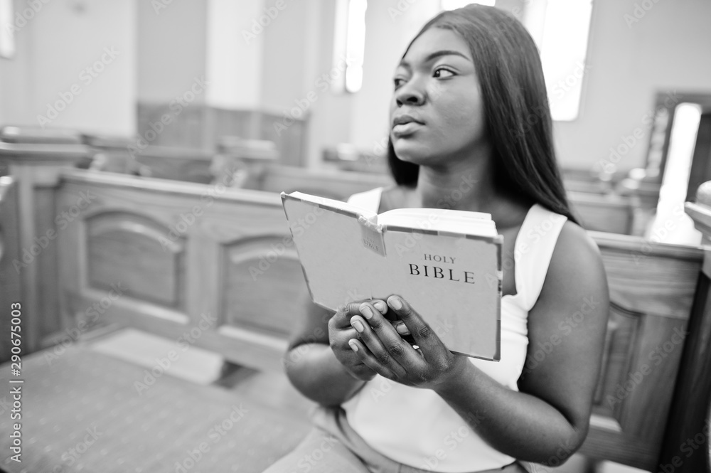 Black Woman Praying In Church