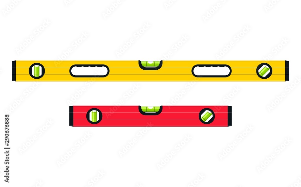 Spirit levels building isolated on white background. Bubble level tool ...