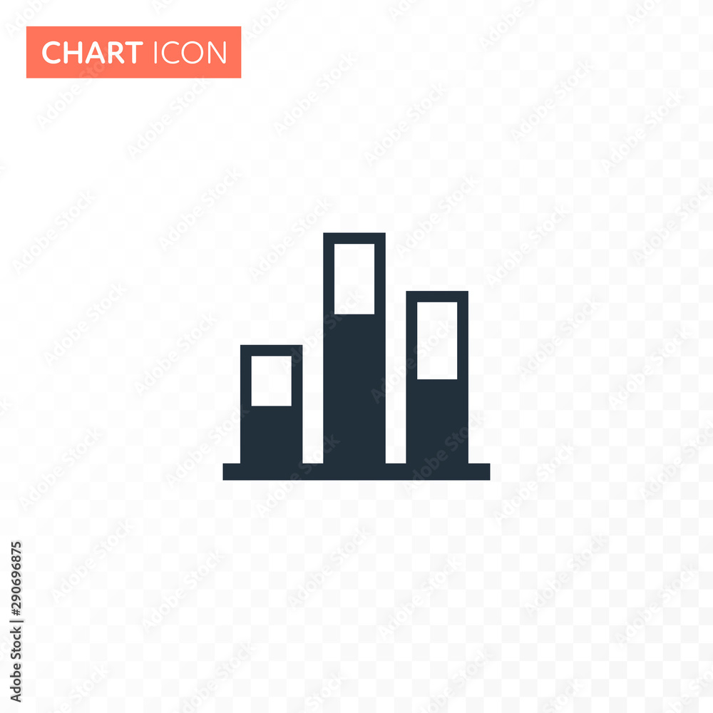 Vector flat bar with increment chart diagram illustration. Simple black ...