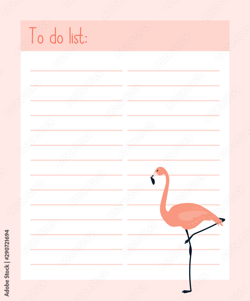 To do list, template for printing, page for diary, organiser, notebook ...