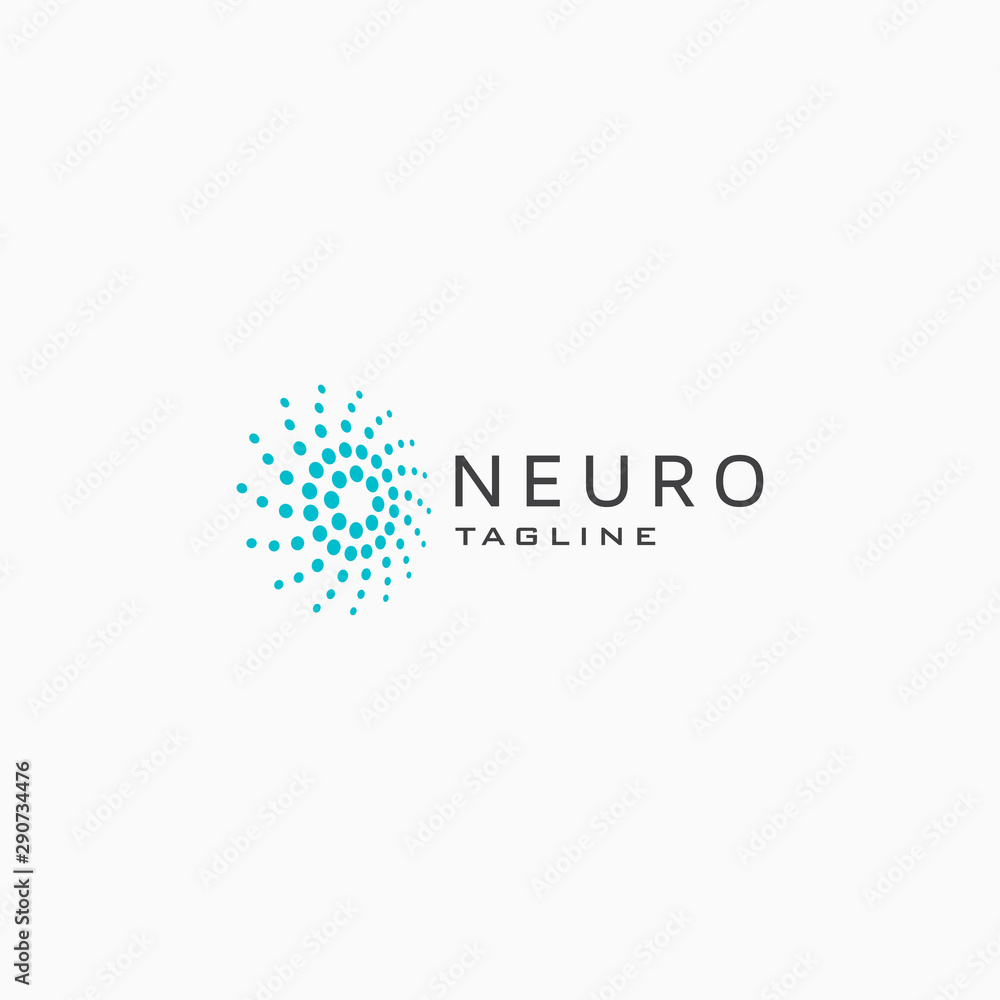 Abstract dot Neuro Logo Icon Design Template. Neuron, science, tech ...