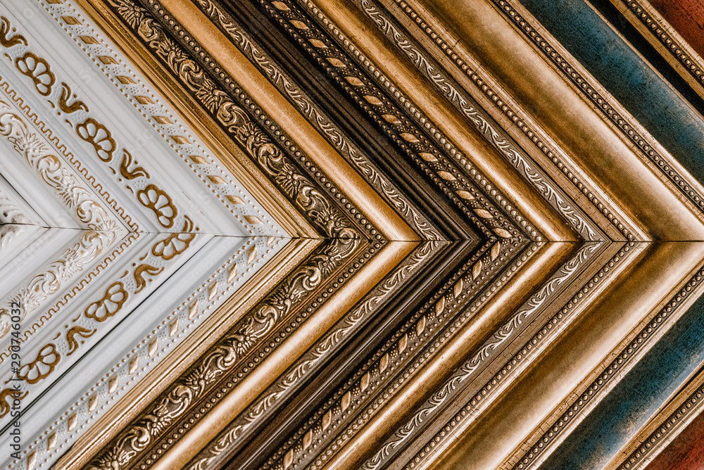 Many old frame pattern background. Framing. Collection of old fashioned ...