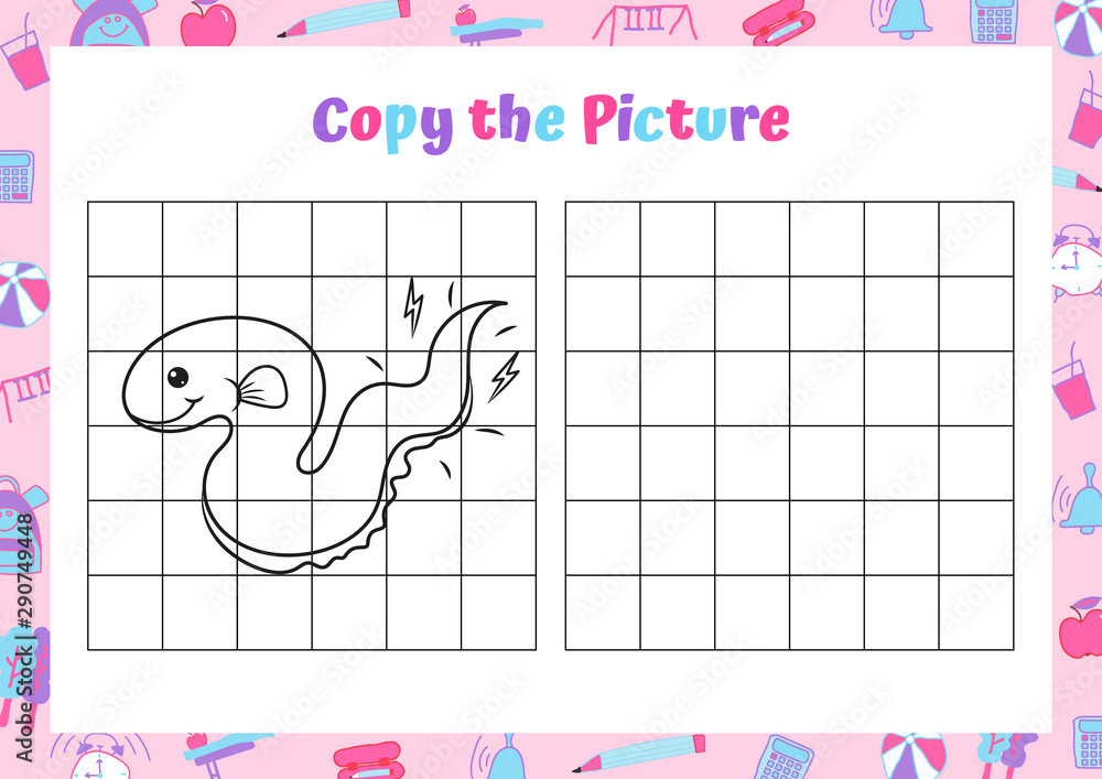 Copy the picture. Drawing activity for kids. Educational game for ...