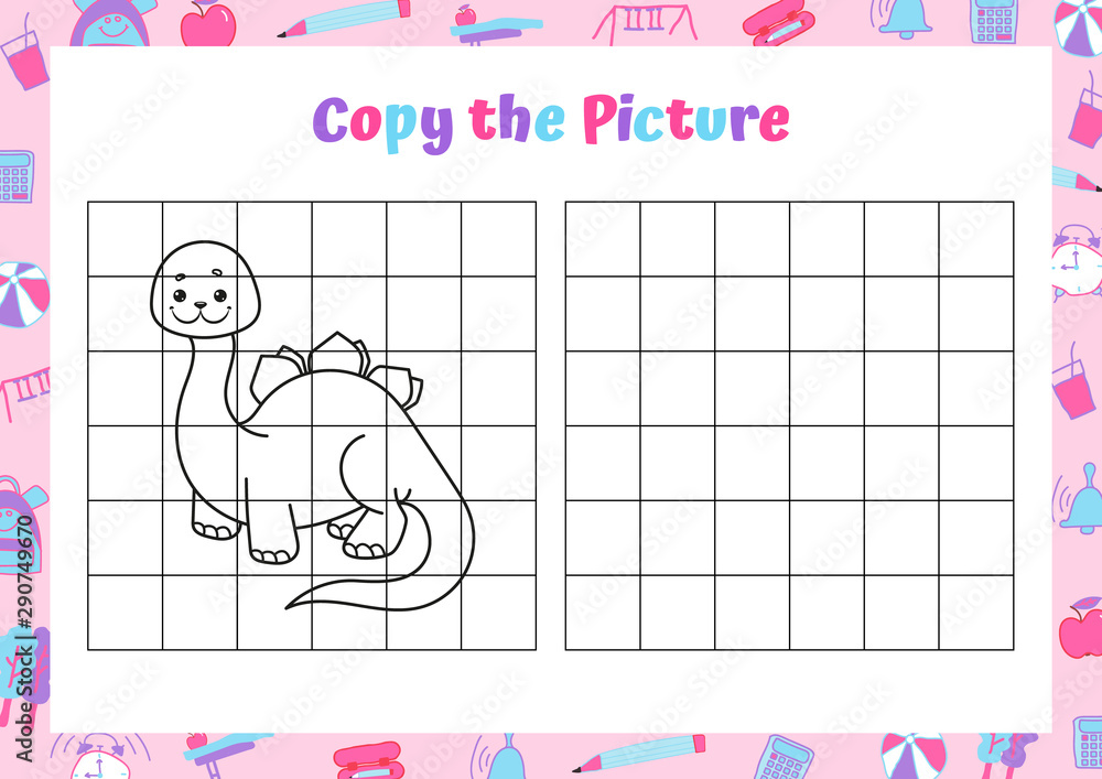Copy the picture. Drawing activity for kids. Educational game for ...