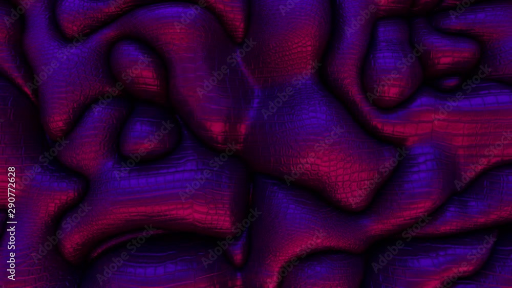 3d Looped abstract snake skin background. Wavy surface with ripples and ...