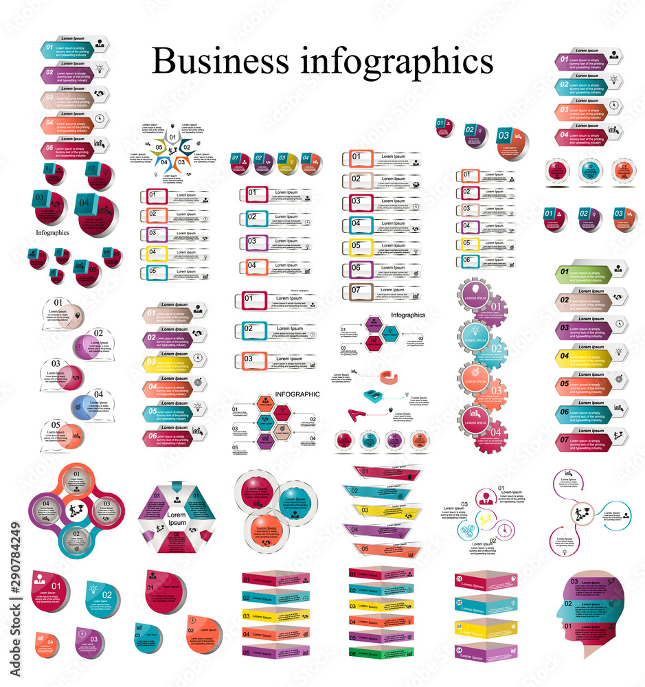 Business data visualization, infographics. Scheme of the process of ...