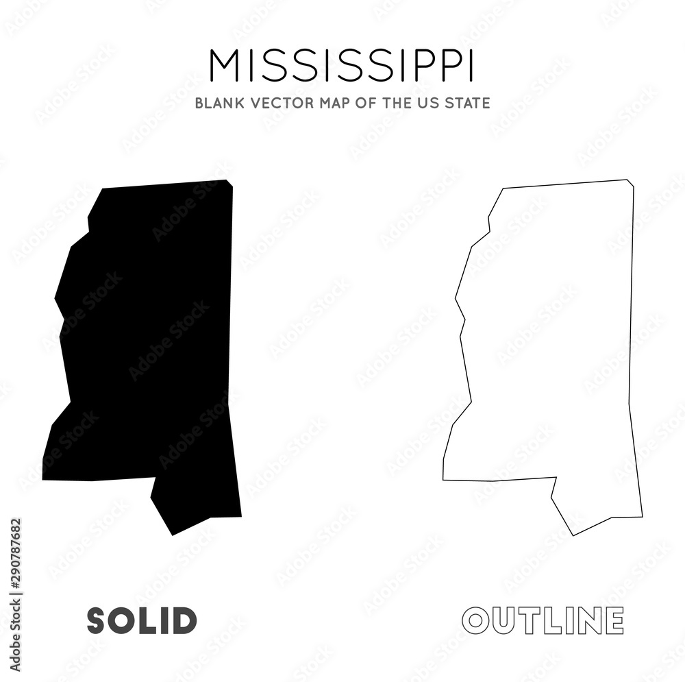 Blank mississippi map