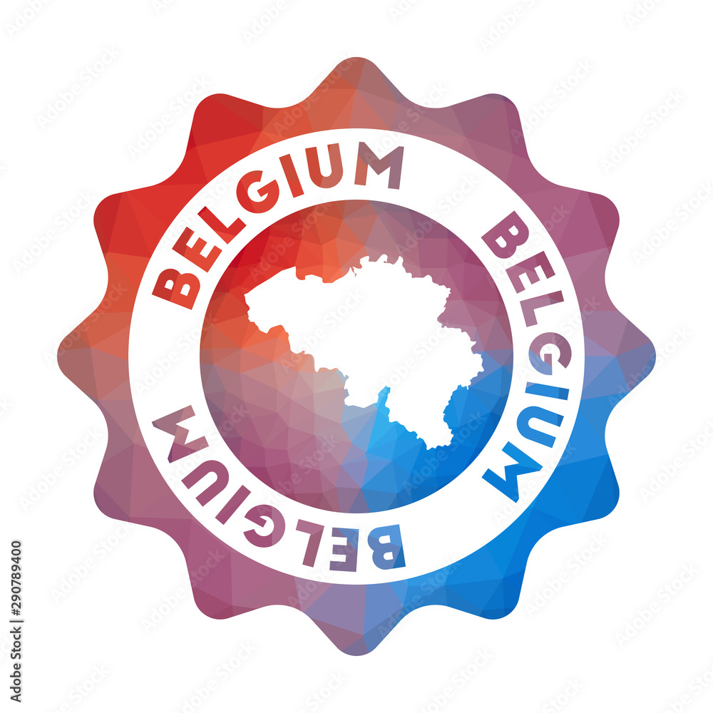 Belgium low poly logo. Colorful gradient travel logo of the country in ...