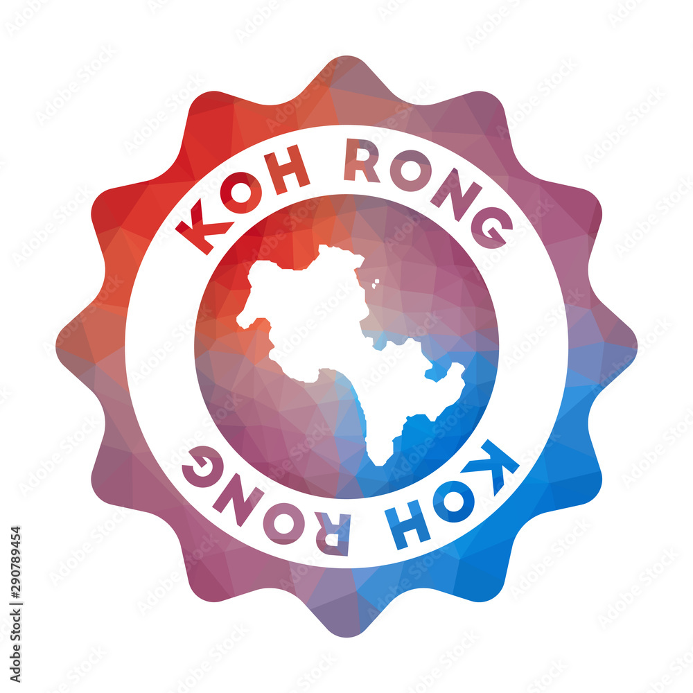 Koh Rong low poly logo. Colorful gradient travel logo of the island in ...