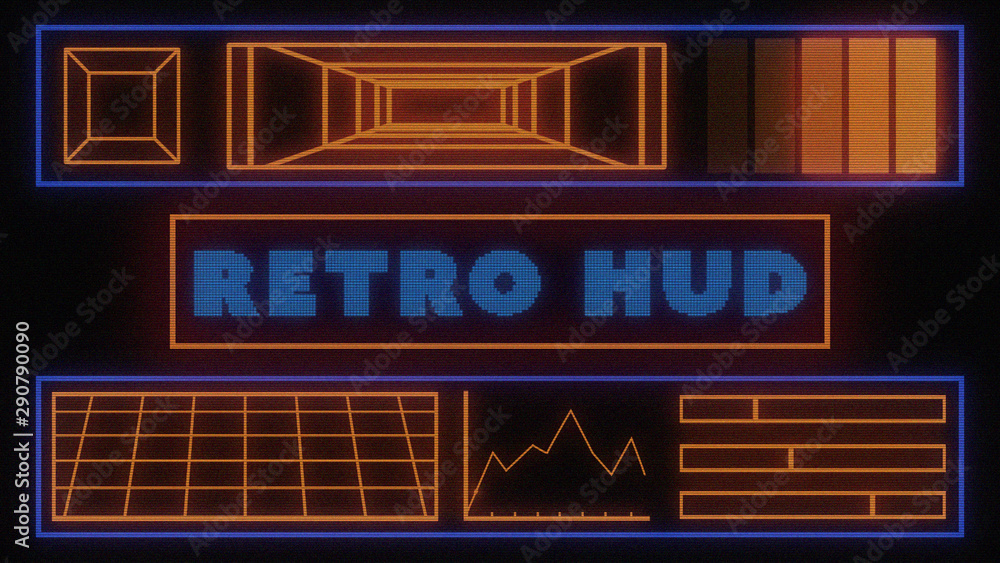 Retro HUD Stock Template | Adobe Stock
