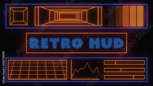 Retro HUD Stock Template | Adobe Stock