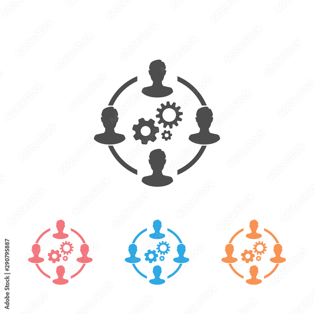 Business collaborate icon set vector Stock Vector | Adobe Stock