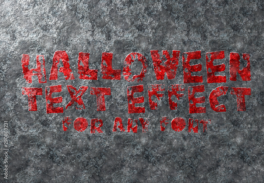 Halloween Bloody Text Effect Mockup Stock Template | Adobe Stock
