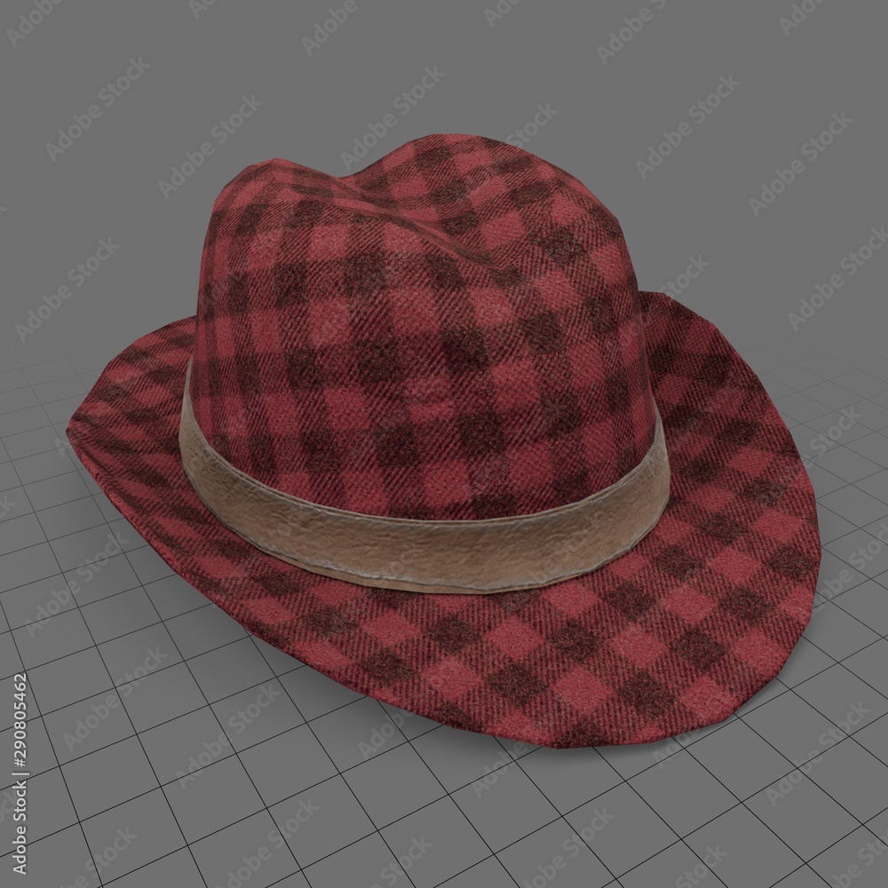 Checked hat Stock 3D asset | Adobe Stock