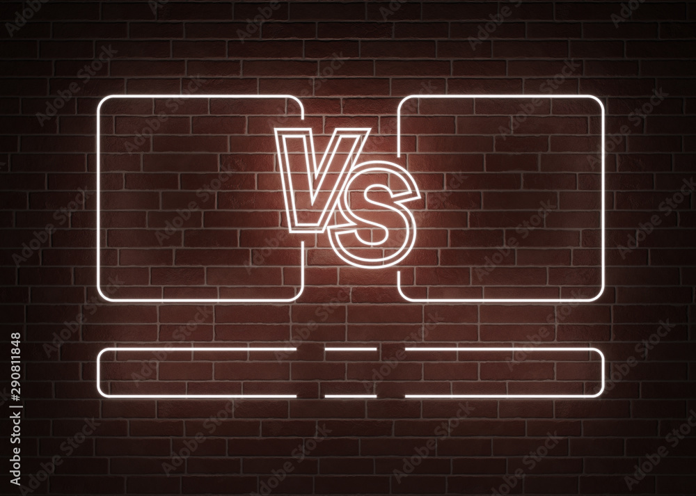 Versus Screen. Fight backgrounds competition. 3D rendering. Stock ...