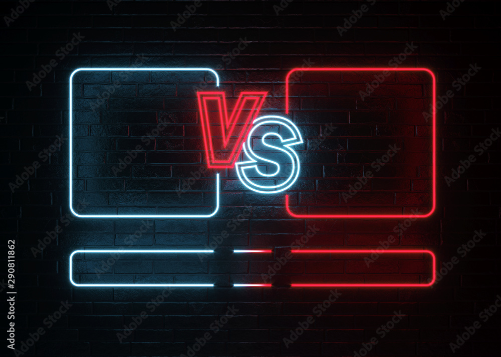 Versus Screen. Fight backgrounds competition. 3D rendering. Stock ...