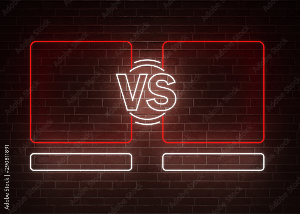 Versus Screen. Fight backgrounds competition. 3D rendering. Stock ...