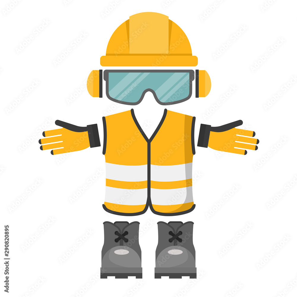 Vector design of personal protective equipment for work. Occupational ...